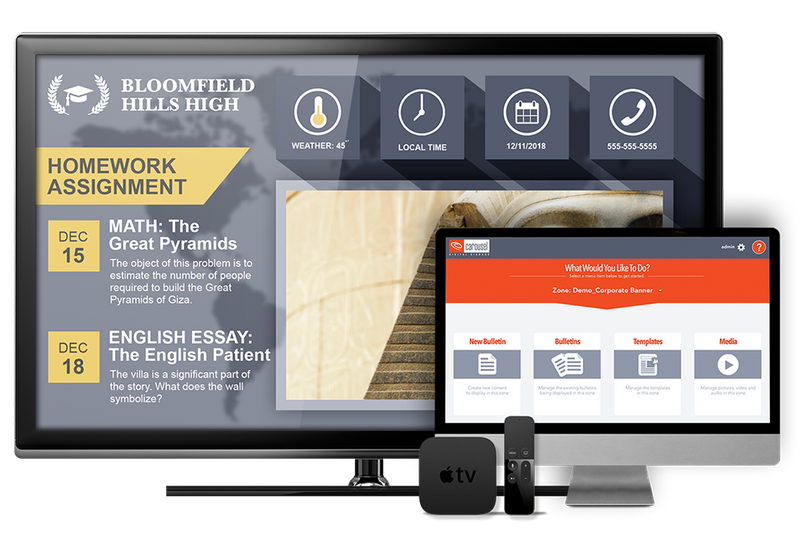 Carousel Digital Signage - Carousel 7 Comparison Chart