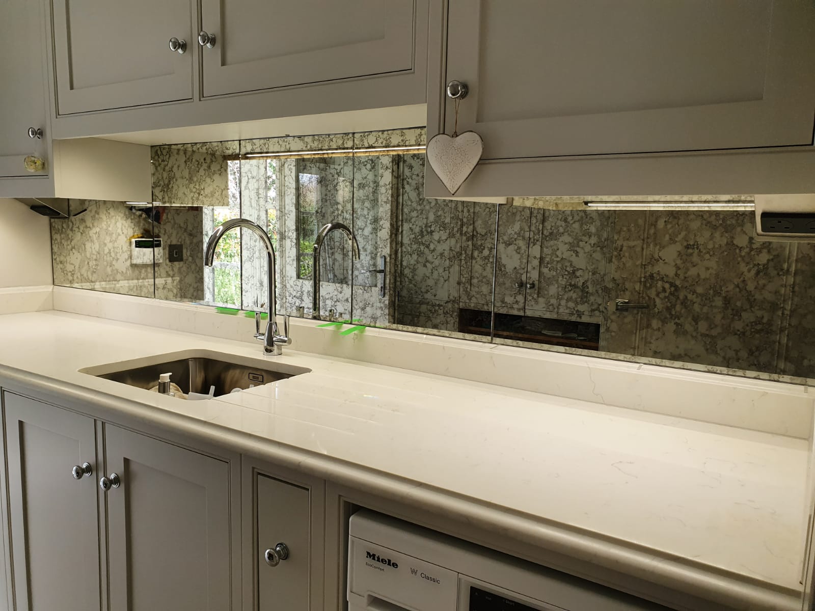 Saturn Antique Kitchen Splashback Mirror - Saligo Design Project