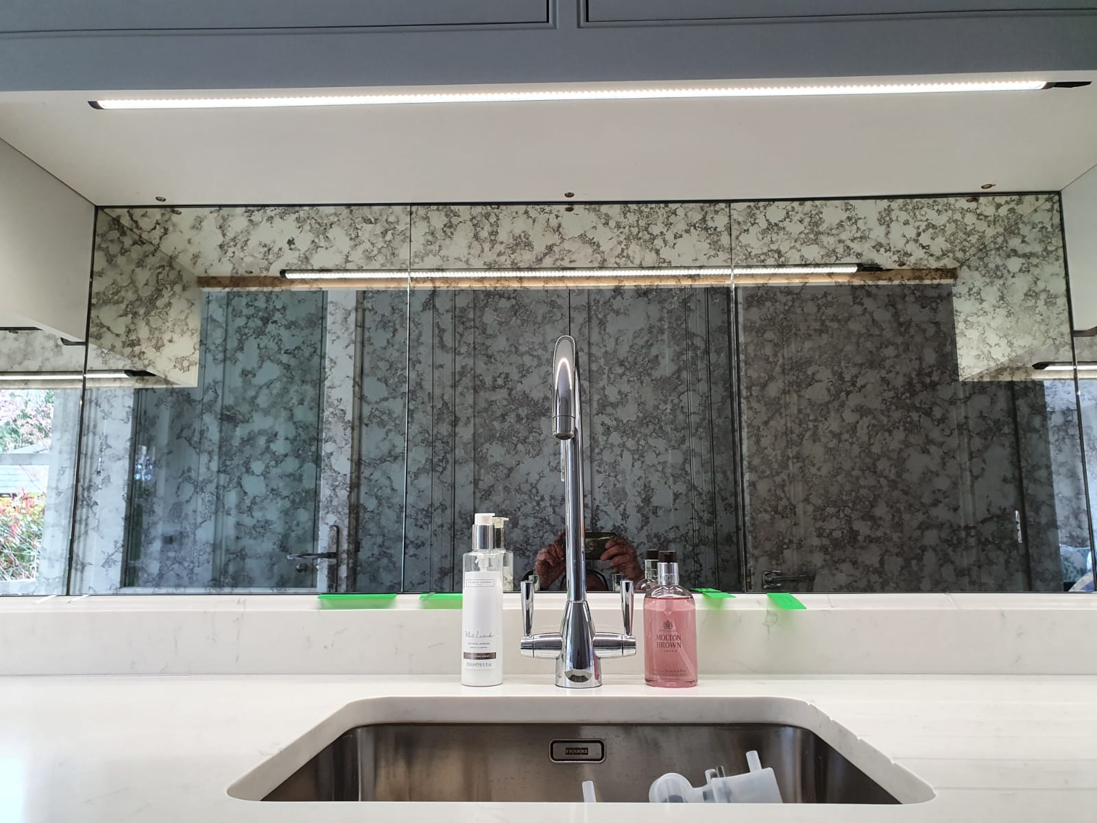 Saturn Antique Kitchen Splashback Mirror - Saligo Design Project