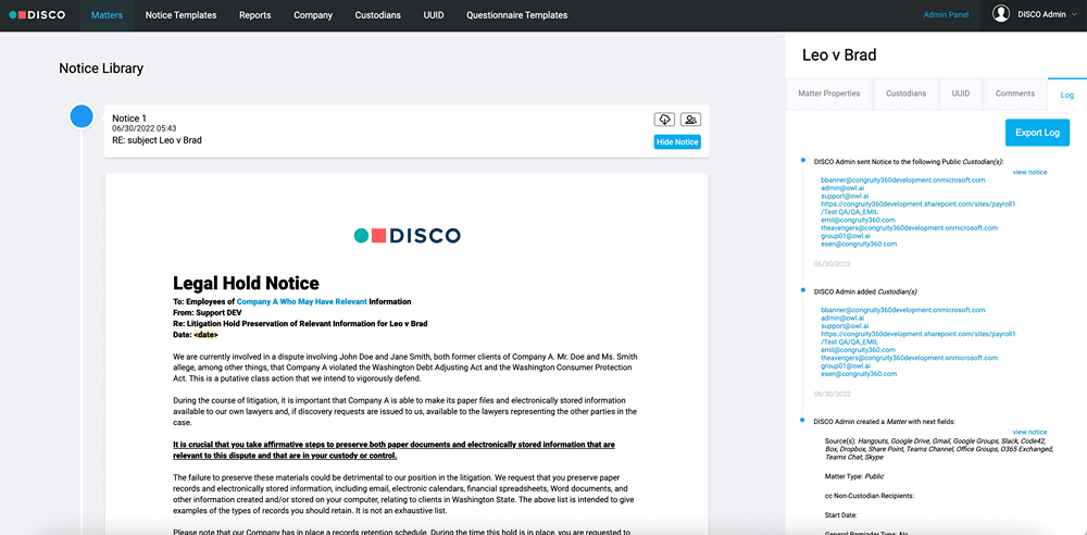 A self-service legal hold solution for the modern enterprise