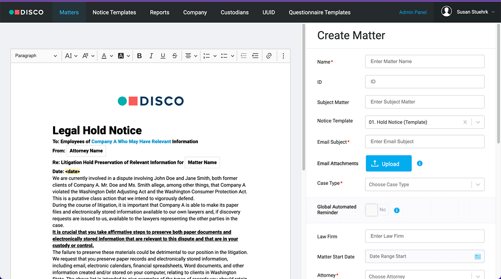 A self-service legal hold solution for the modern enterprise