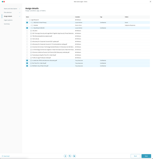 Ediscovery self-service data management