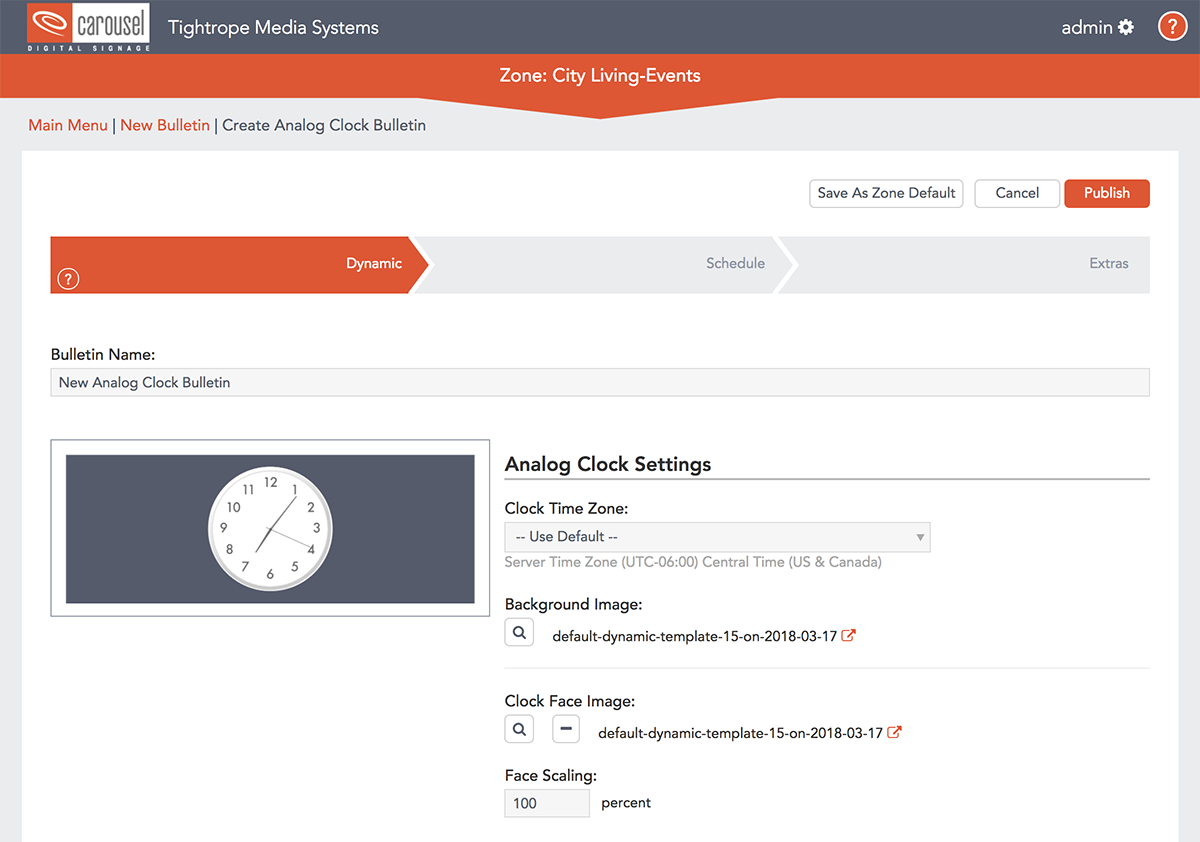 Carousel Digital Signage - Content : Clock