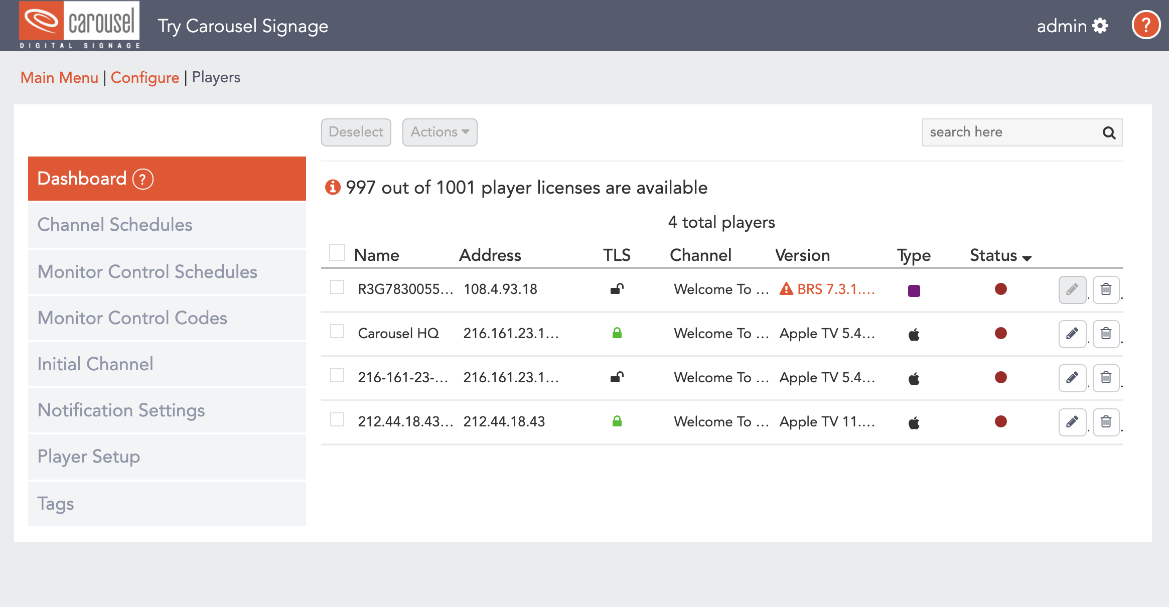 Carousel Digital Signage - Deployment : TLS-Secured Network Traffic (SSL)