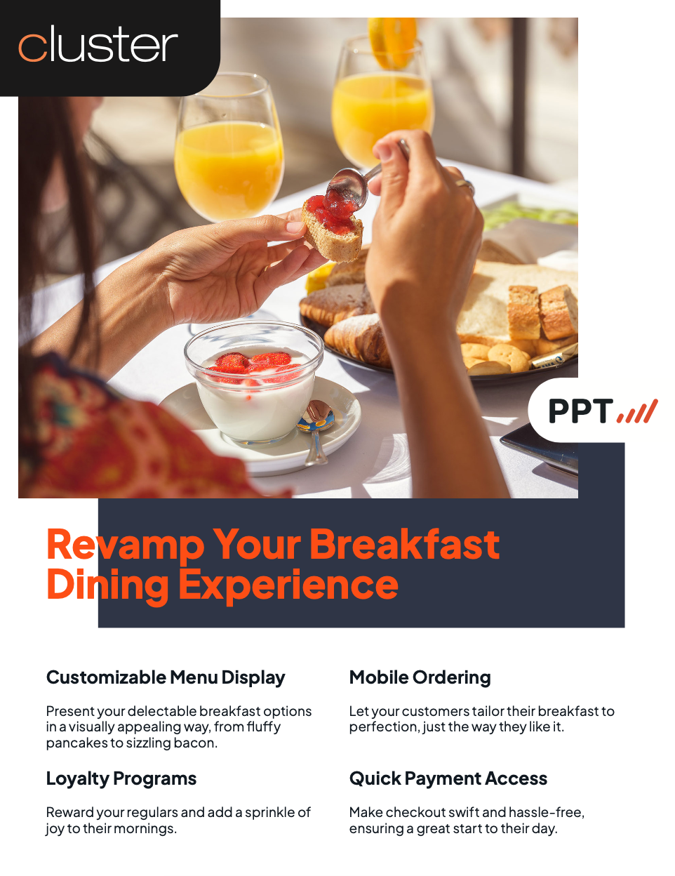 Cluster flyer for Breakfast Diners