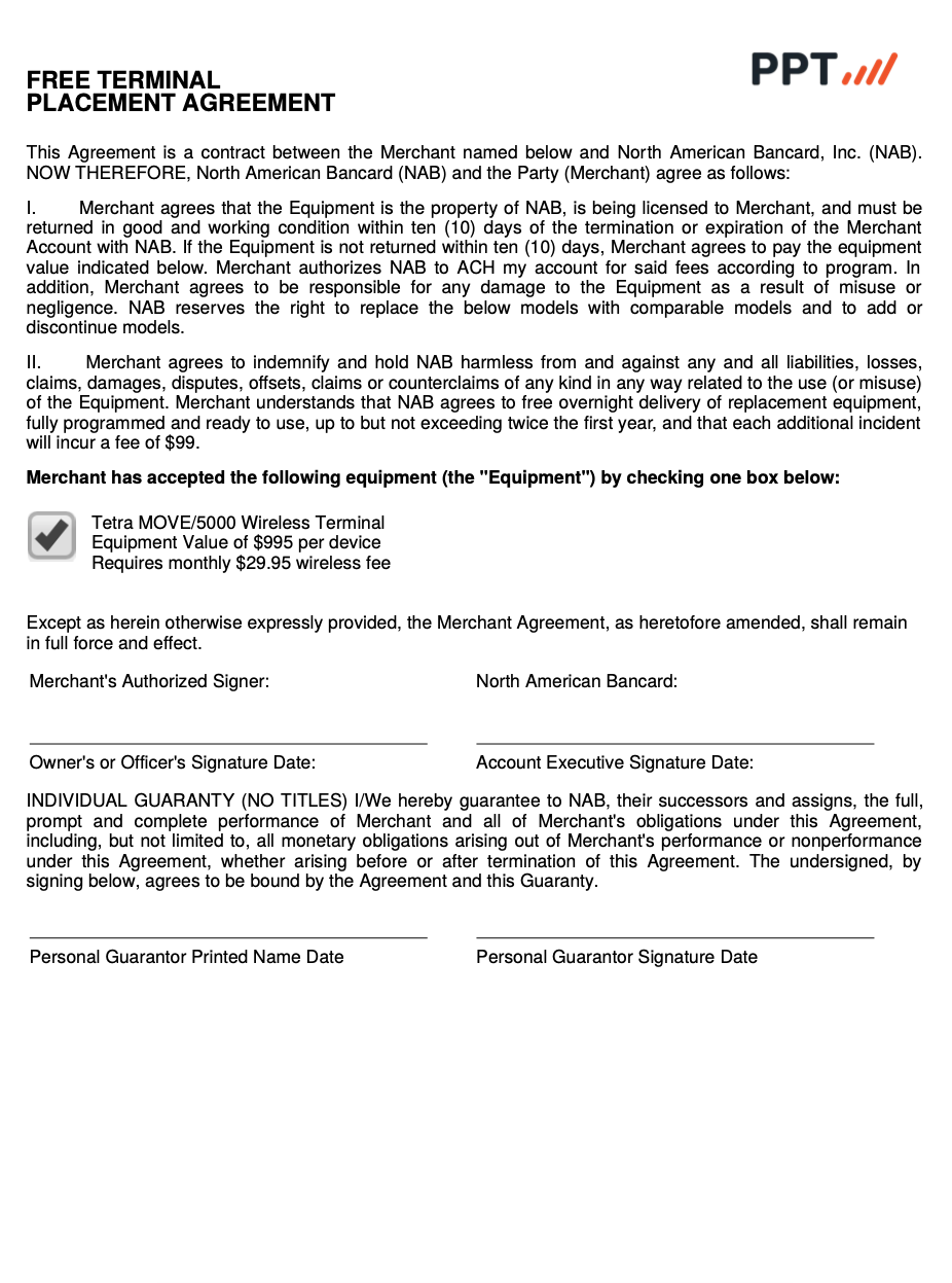 Free Ingenico Move/5000 Terminal Form