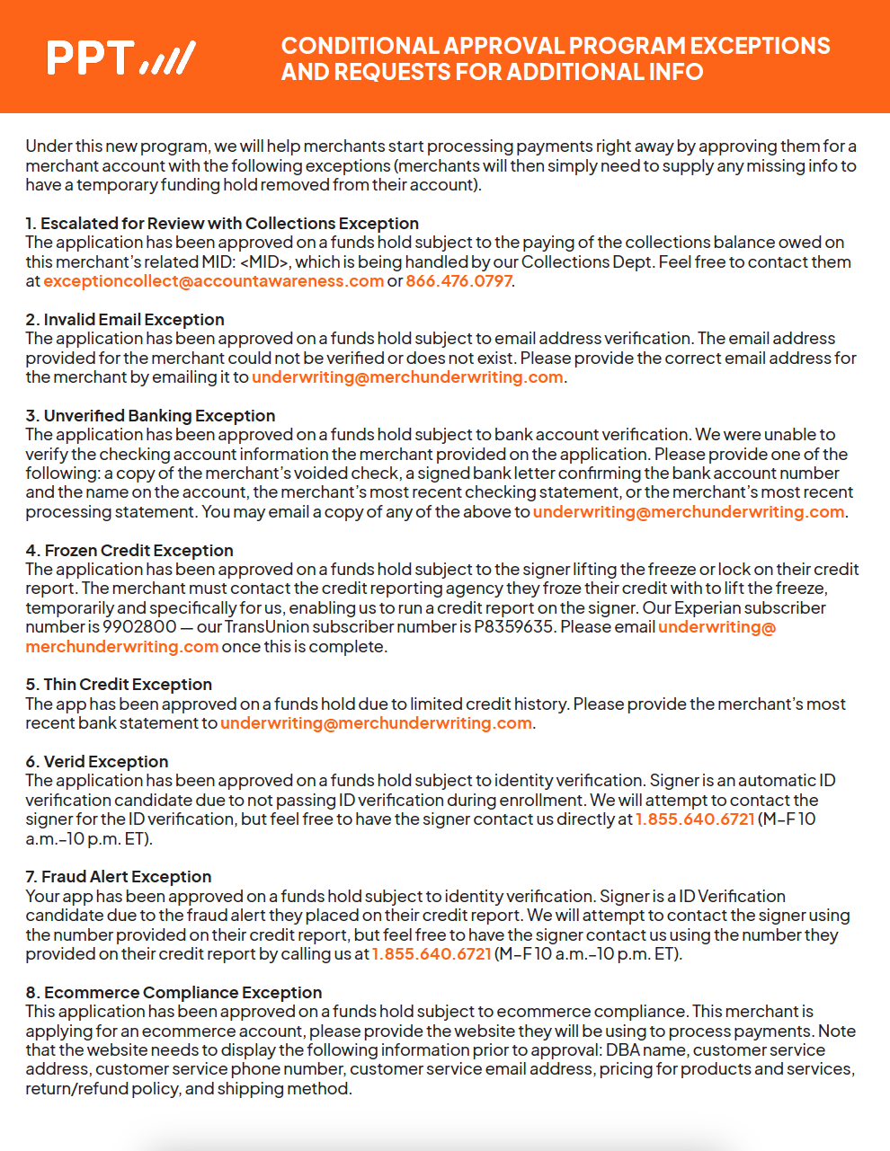 Underwriting Conditional Approval