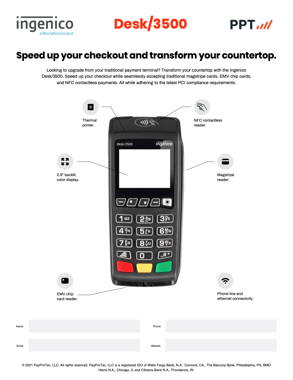 Ingenico Desk/3500 Sell Sheet