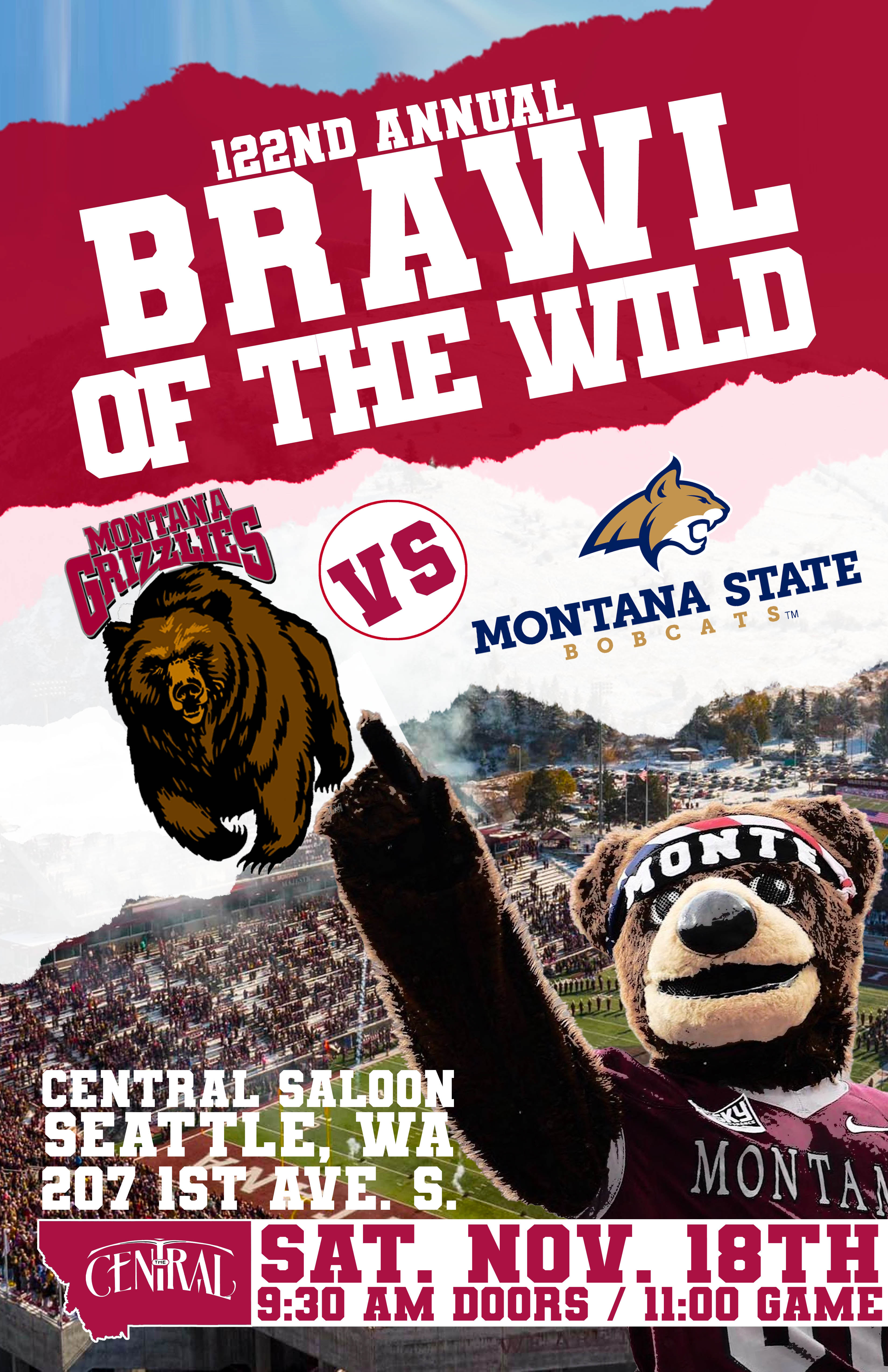 122nd Annual ***BRAWL OF THE WILD*** U of M Grizzlies vs. MSU Bobcats