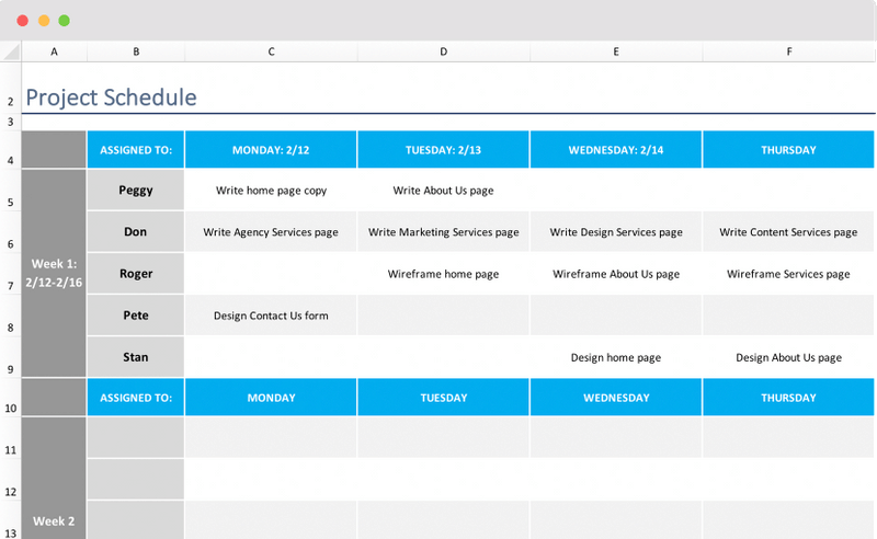Free Project Schedule Template For Excel | TeamGantt