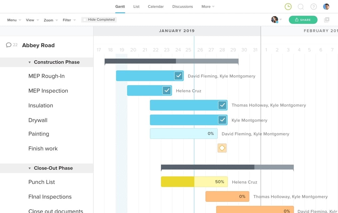 Construction Project Management Software | TeamGantt