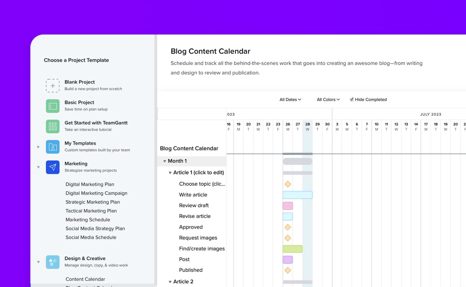 The Best Free MS Project Online Alternative | TeamGantt