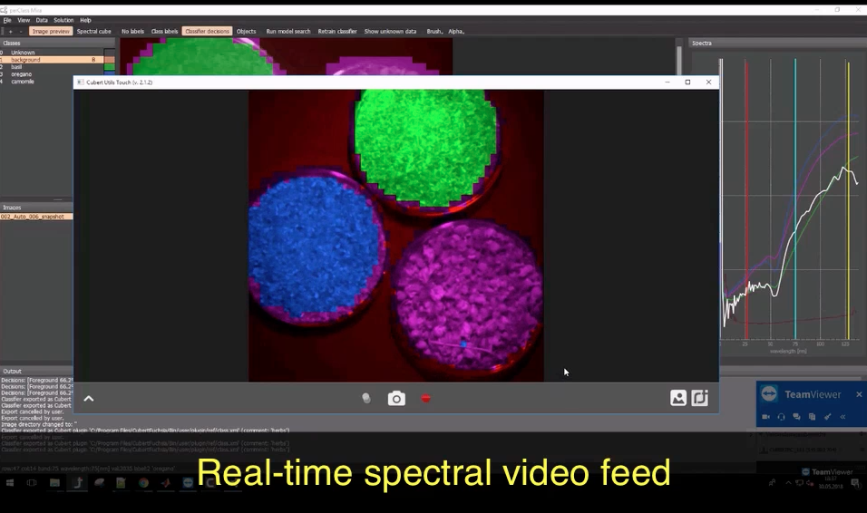Real-time spectral video feed with Cubert camera