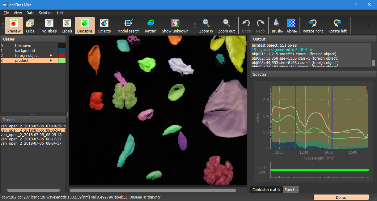 Real-time foreign object detection with Specim FX17
