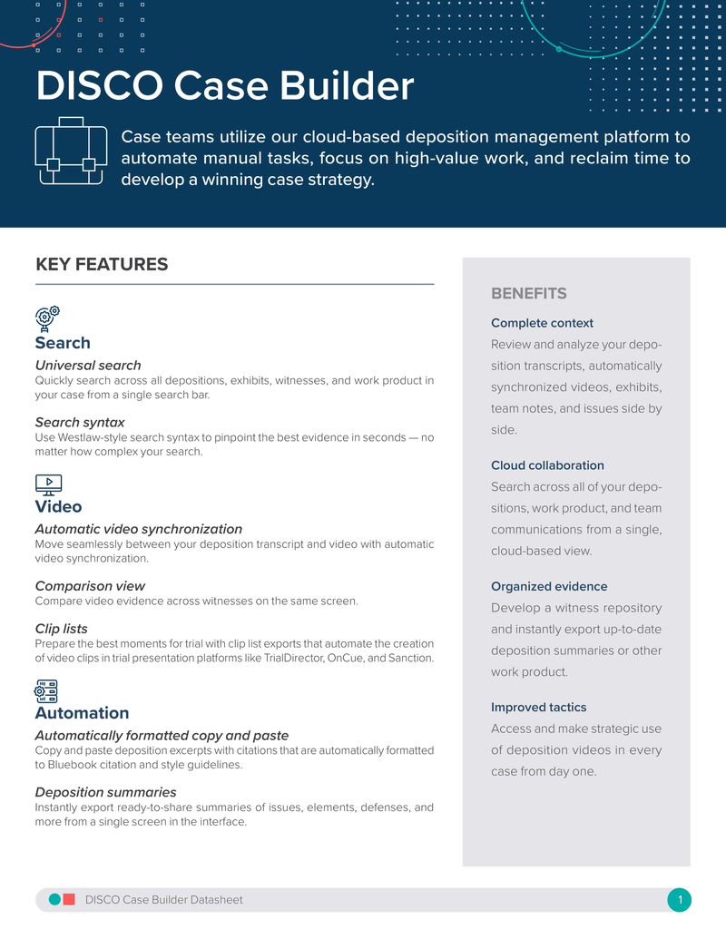 DISCO Resource Library | Solutions for Legal Departments