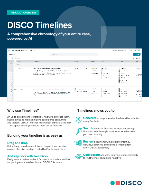 DISCO Timelines | DISCO Resource Library