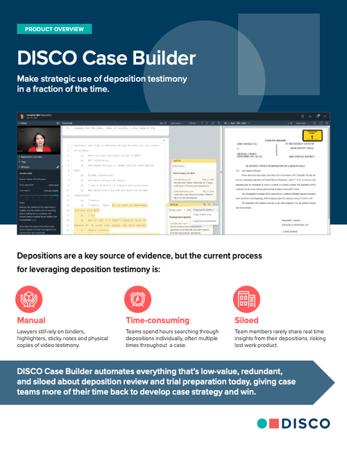 DISCO Case Builder: Product Overview | DISCO Resource Library