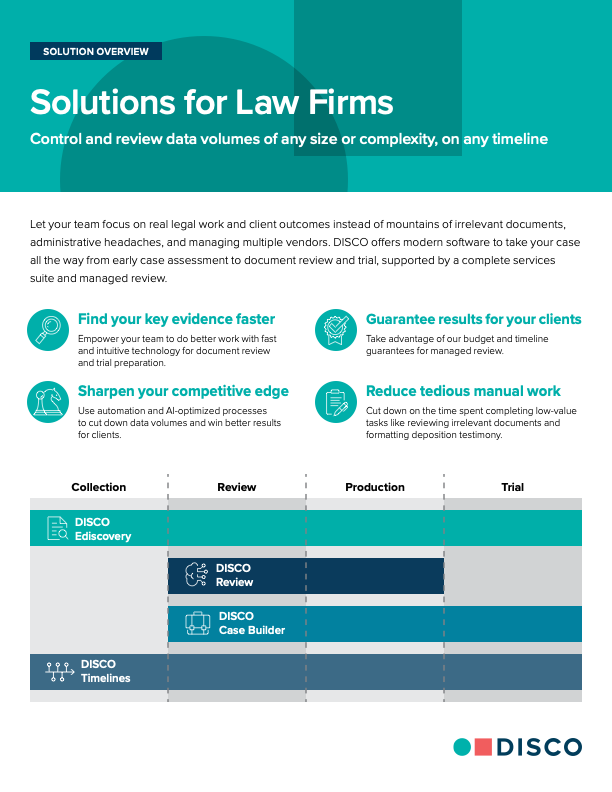 Solutions for Law Firms | DISCO Resource Library