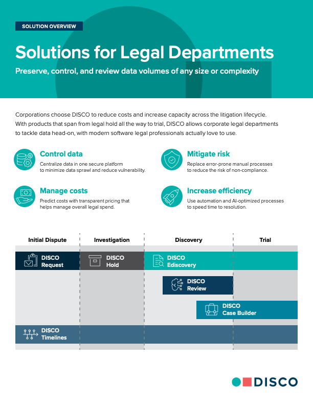 Solutions for Legal Departments | DISCO Resource Library