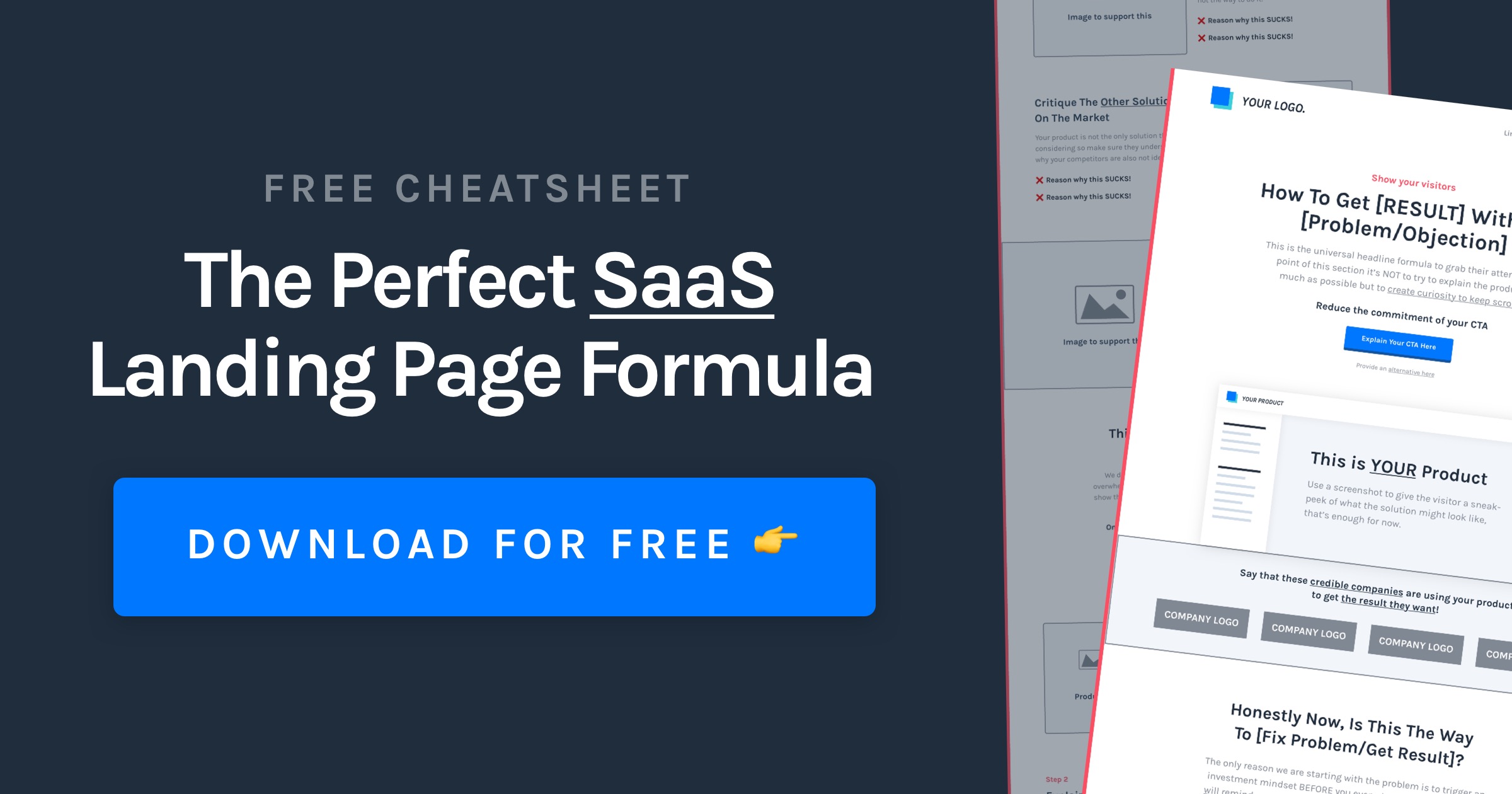 The SaaS Landing page Cheatsheet (step-by-step formula)
