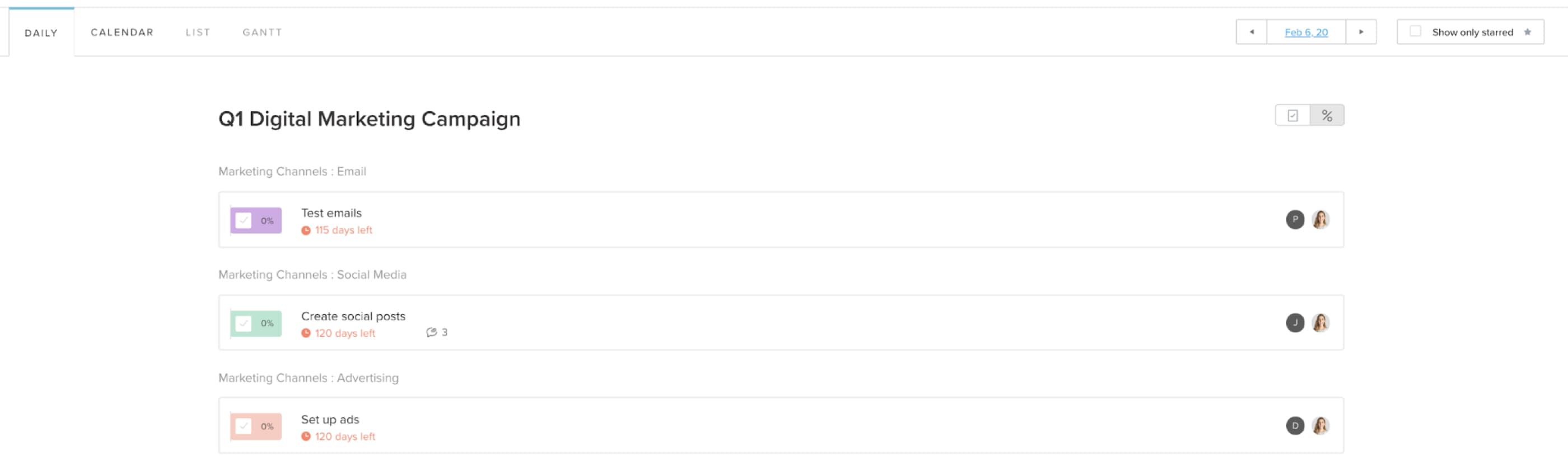 Digital Marketing Campaign Template and Sample | TeamGantt