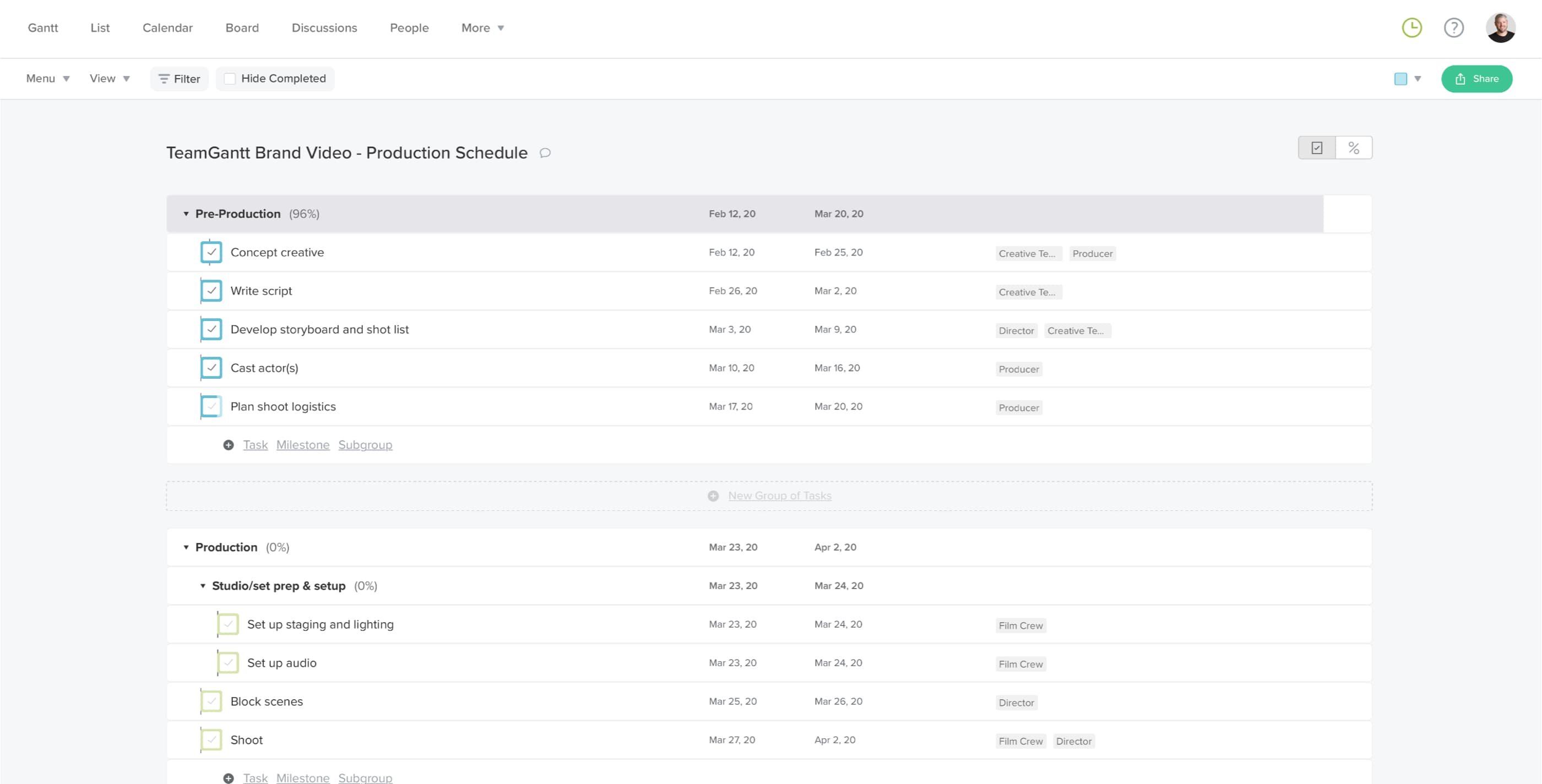 Free Video Production Schedule Templates | TeamGantt