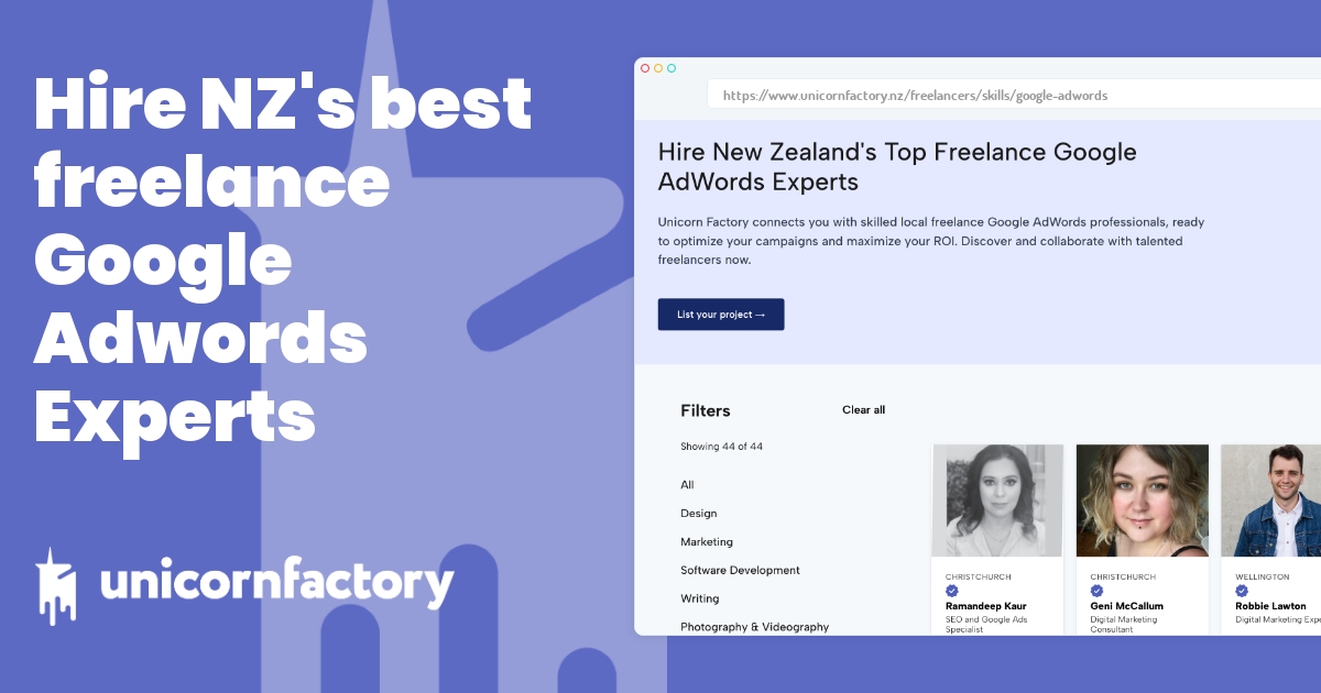 Hire Freelance Google AdWords Experts in New Zealand | Unicorn Factory