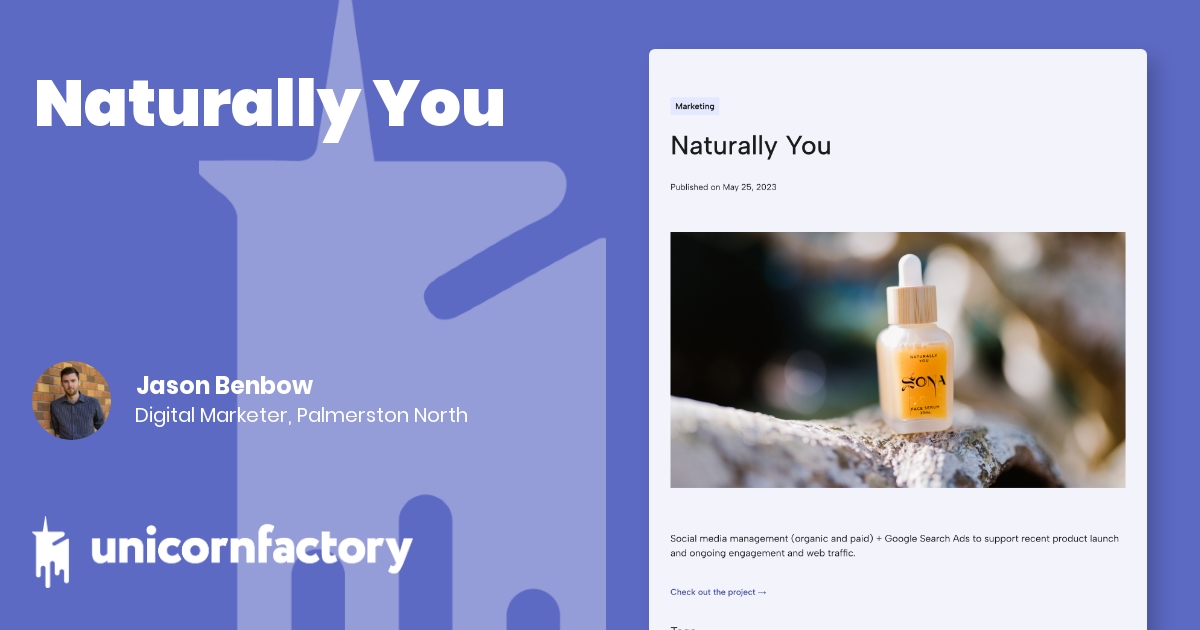 Naturally You Case Study: Jason Benbow - Digital Marketer in Palmerston ...