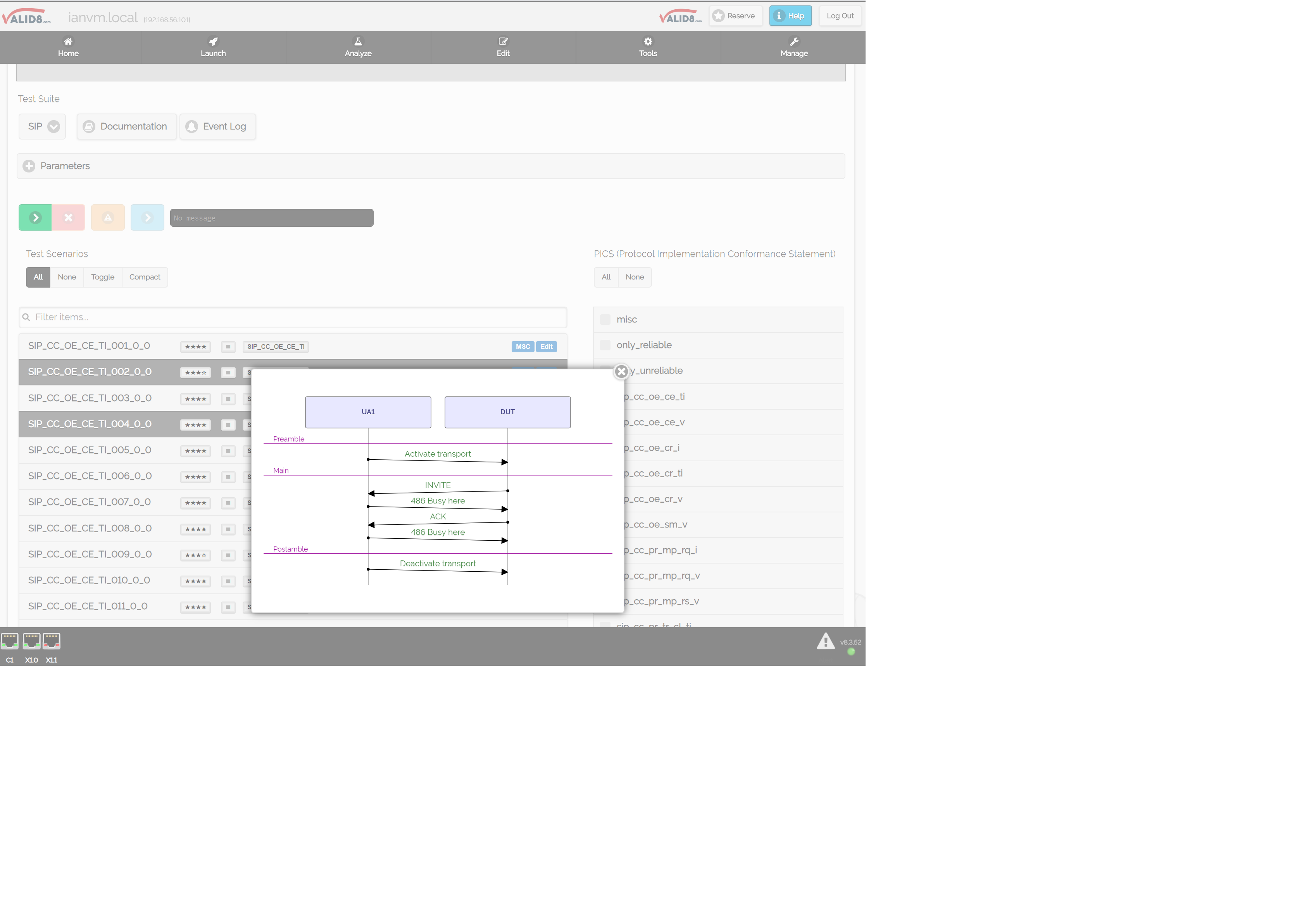 Protocol Conformance Test Suites For Sip