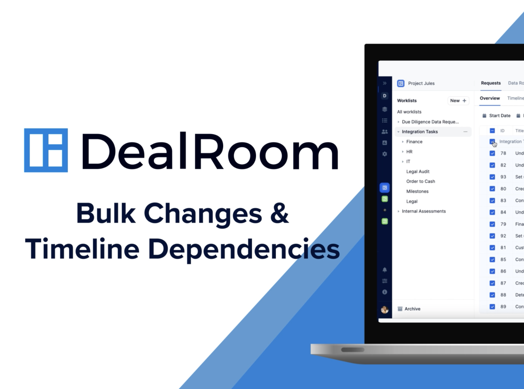 Bulk Changing and Time Dependancies - DealRoom Tutorial Videos