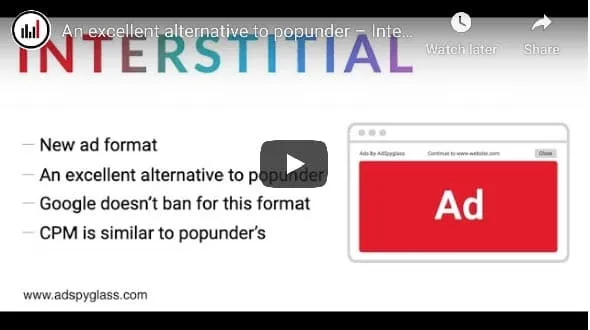 Interstitial Ads for Webmasters at AdSpyglass