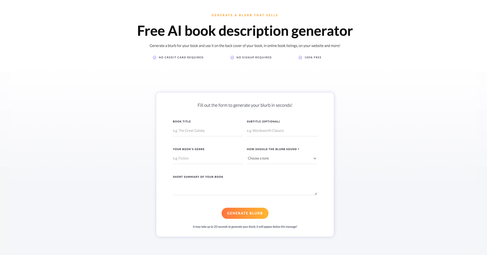 Free Book Description Generator | No Account Required