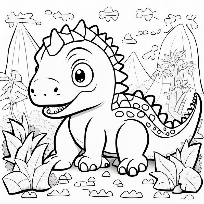 +50 Printable Dinosaur Coloring Pages: Discover Kawaii Dinosaurs ...