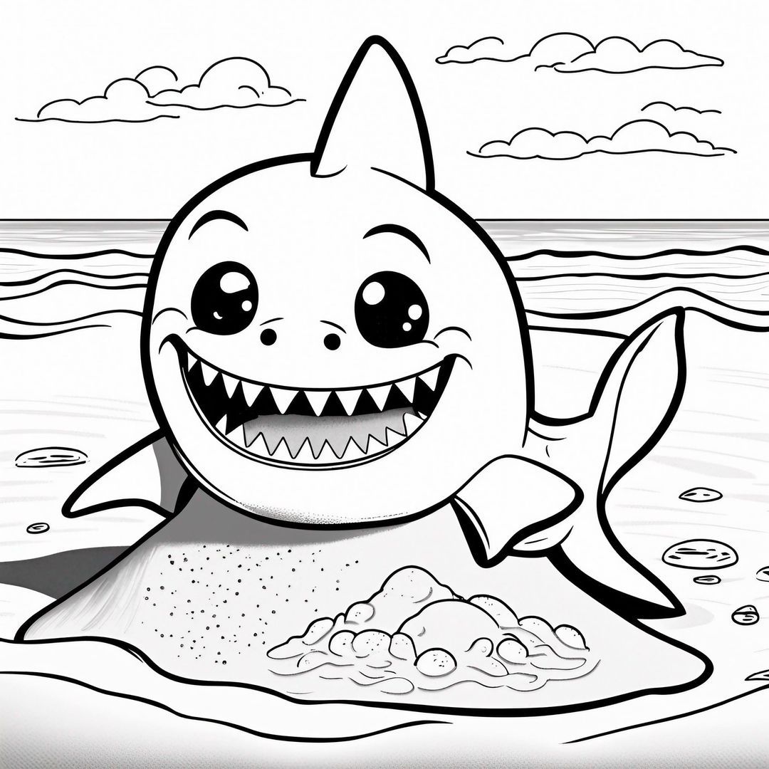 +50 Baby Shark Coloring Pages for Free - Eggradients.com