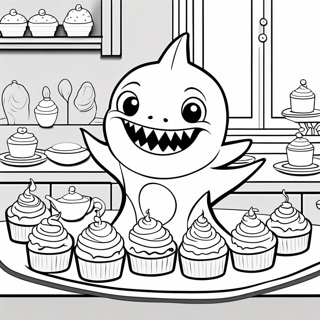 +50 Baby Shark Coloring Pages for Free - Eggradients.com