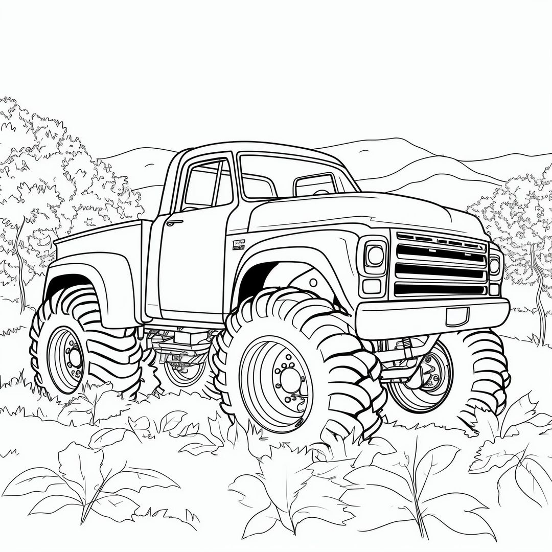 +50 Monster Truck Coloring Pages: Free & Printable