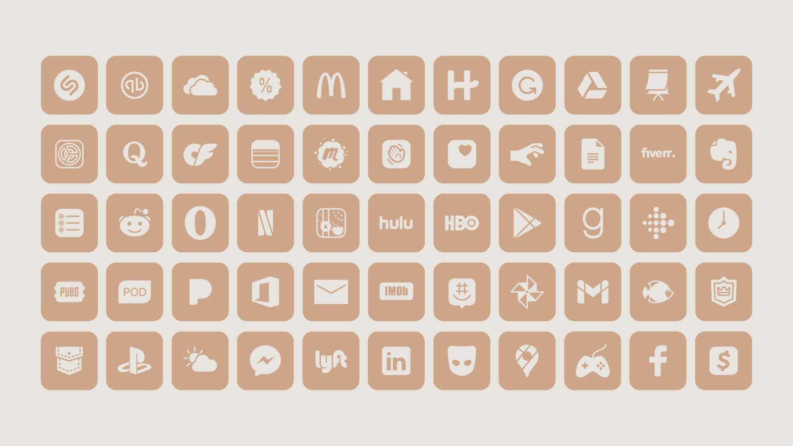+120 Tan App Icons Widgets for IOS and Android Phones - Eggradients.com