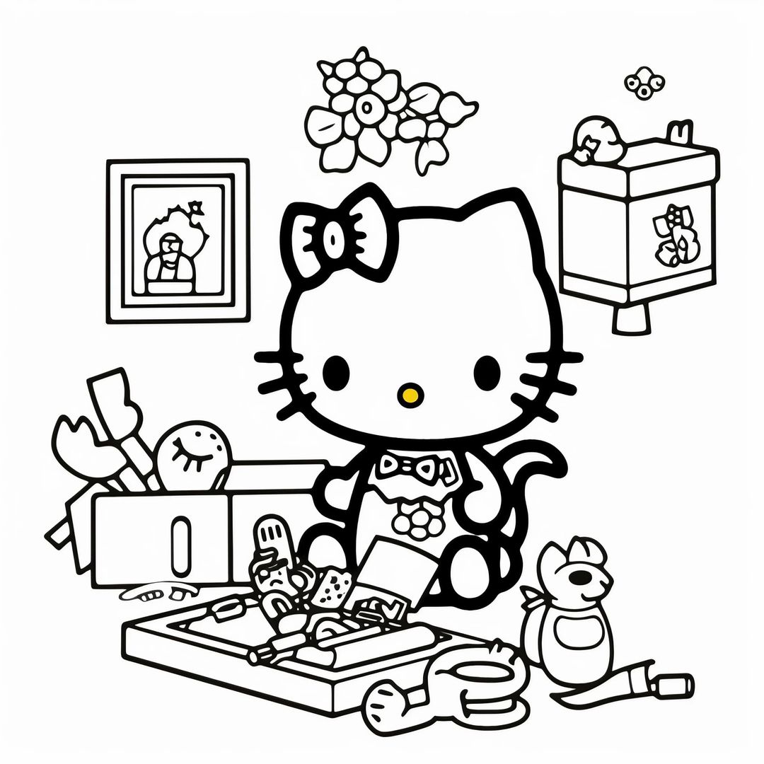 +40 Hello Kitty Coloring Pages for Free (Printable)