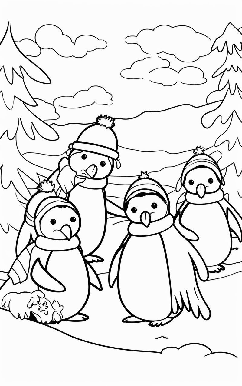 +50 Winter Coloring Pages For Free (Printable)