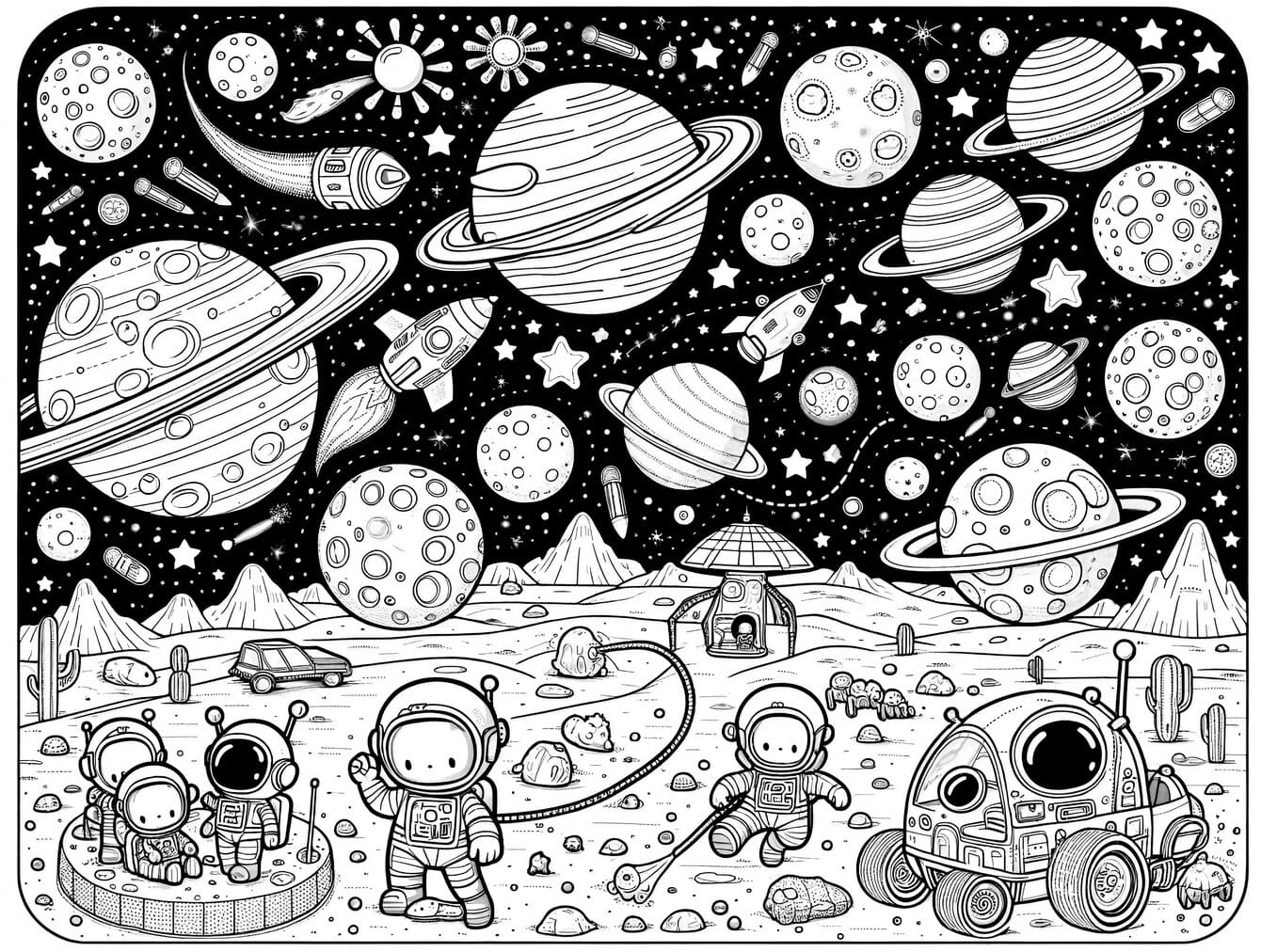 +55 Space Coloring Pages For Free (Printable)