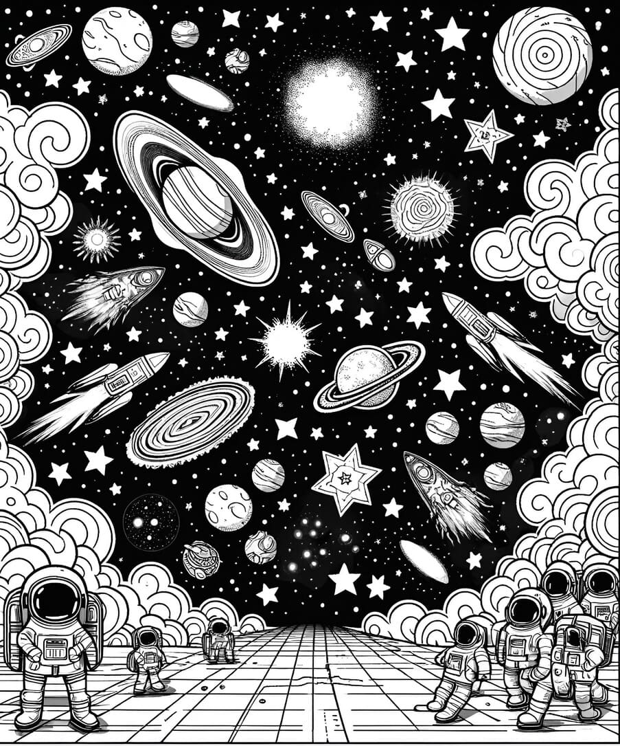 +55 Space Coloring Pages For Free (Printable)
