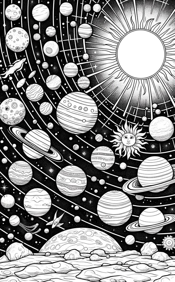 +55 Space Coloring Pages For Free (Printable)