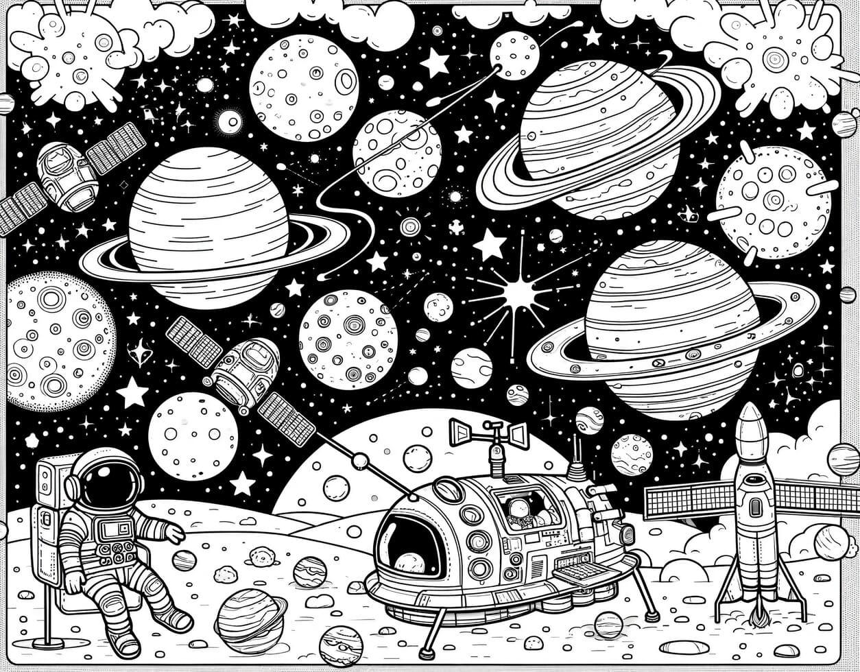 +55 Space Coloring Pages For Free (Printable)
