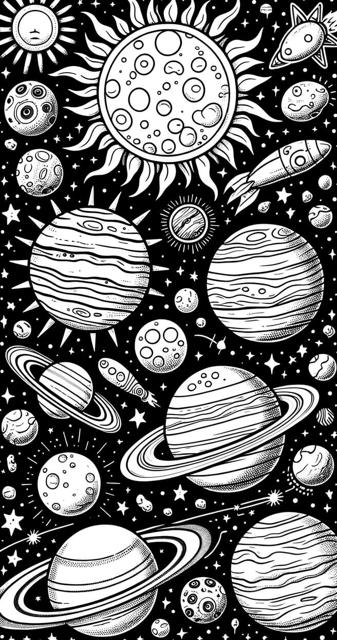 +55 Space Coloring Pages For Free (Printable)