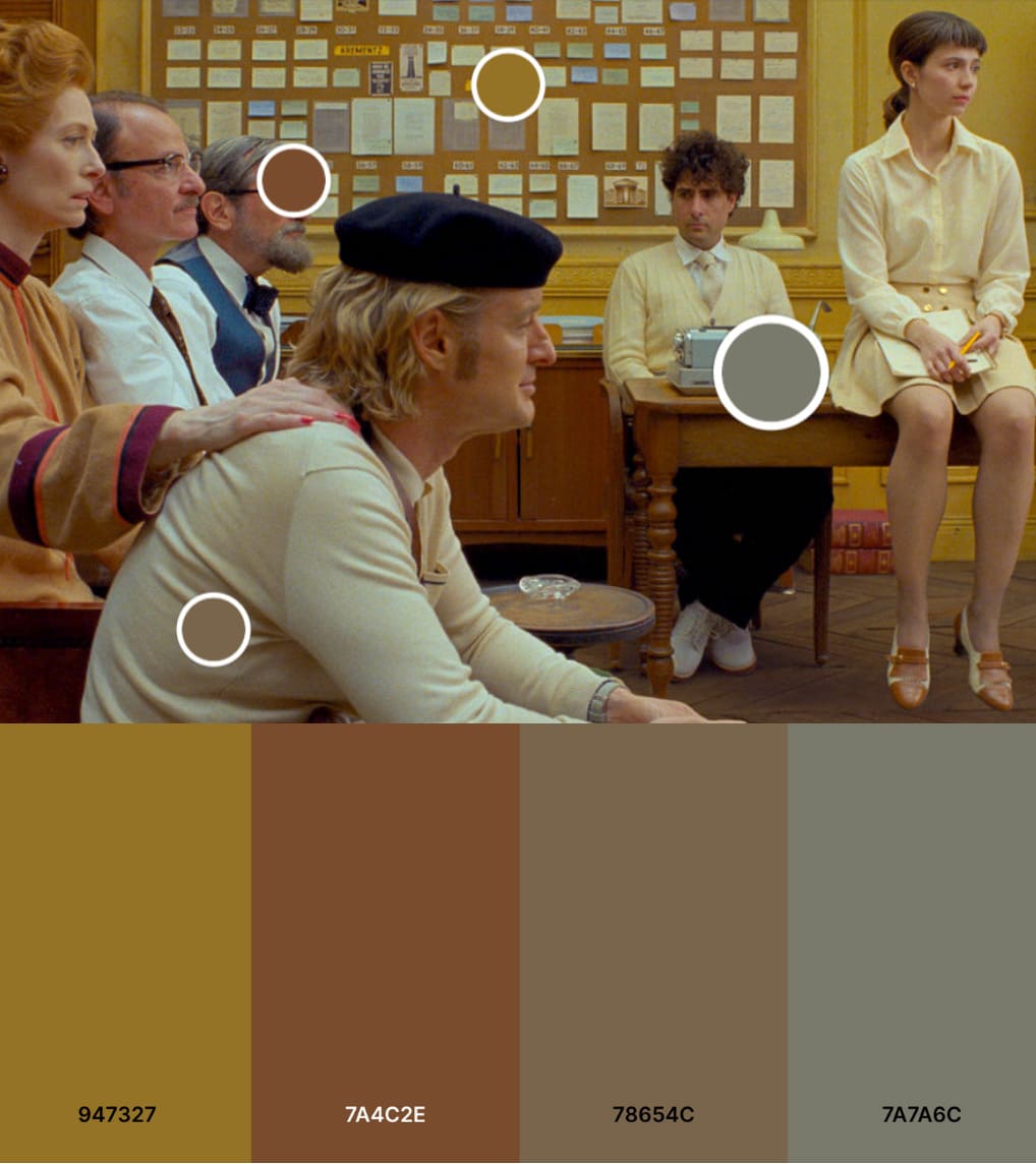 5 Wes Anderson Color Palettes with HEX Codes - Eggradients.com