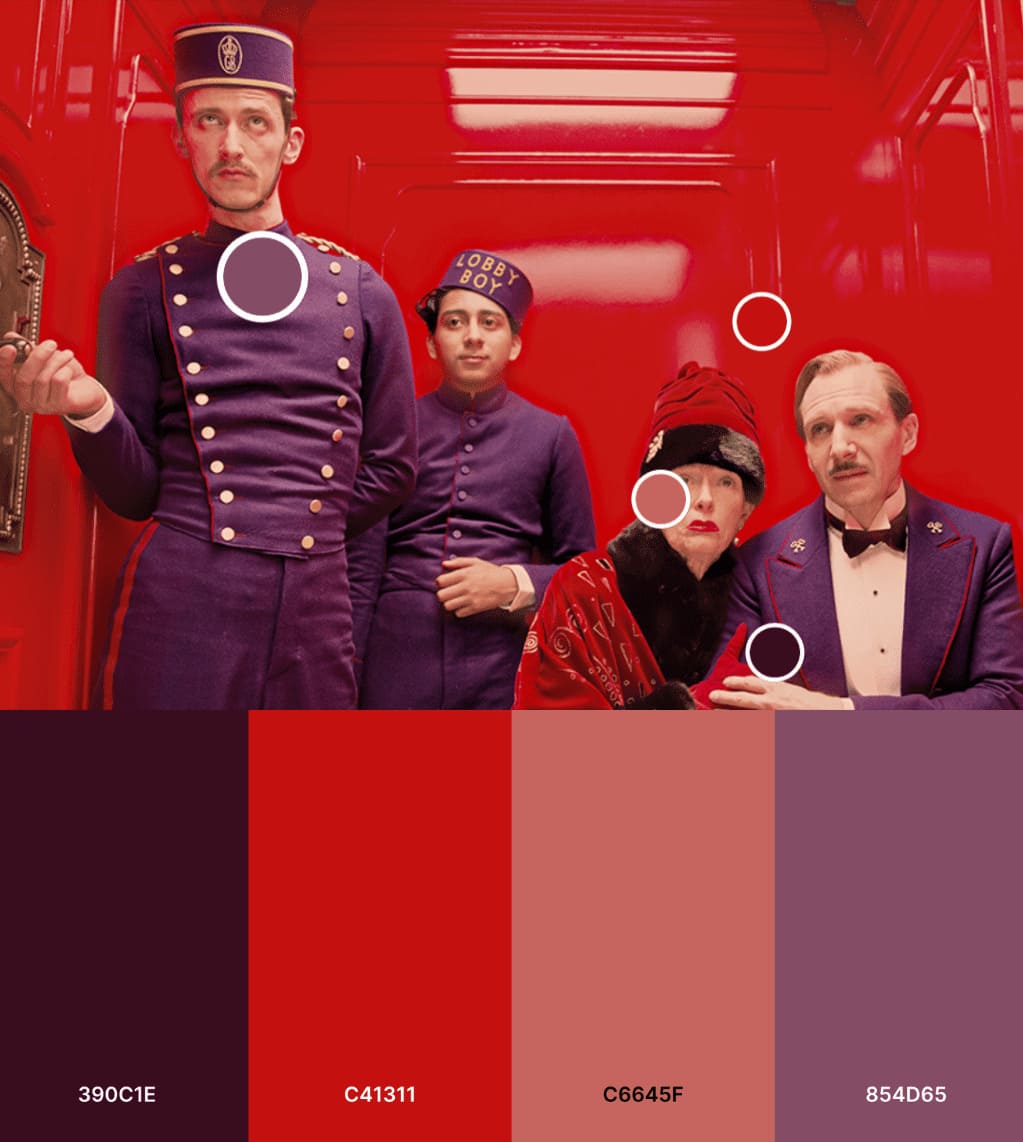 5 Wes Anderson Color Palettes with HEX Codes - Eggradients.com