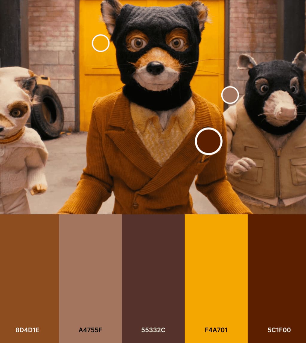 5 Wes Anderson Color Palettes with HEX Codes - Eggradients.com