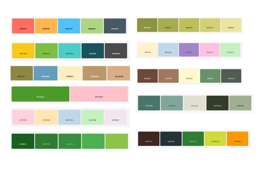 +50 Green Color Palette: Best Color Combinations with Codes ...