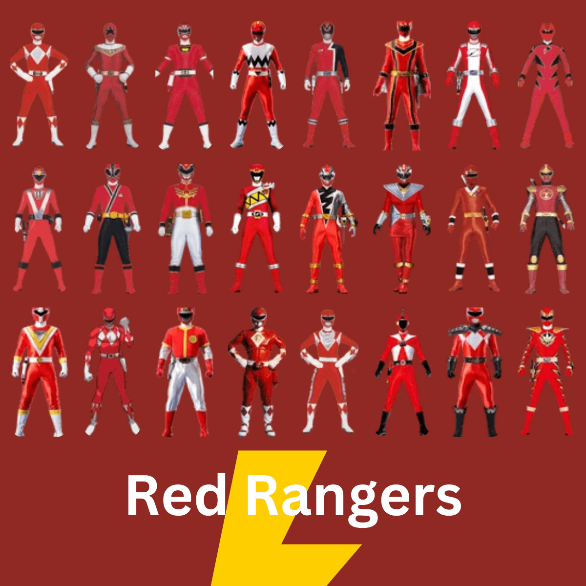 +30 Red Power Rangers: Characters & Costume - Eggradients.com