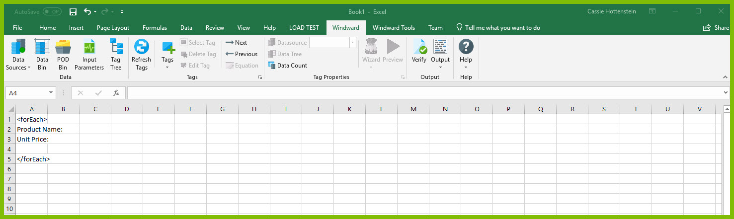 JSON Data in an Excel Template